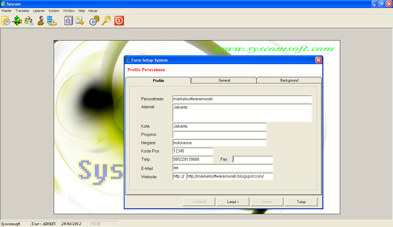 Software Murah: Jual Syscom Pro v3.2 (Software Penjualan/POS/Kasir)