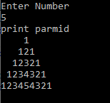 How to printing 1 121 12321 in triangle in C#. - Online Knowledge Share