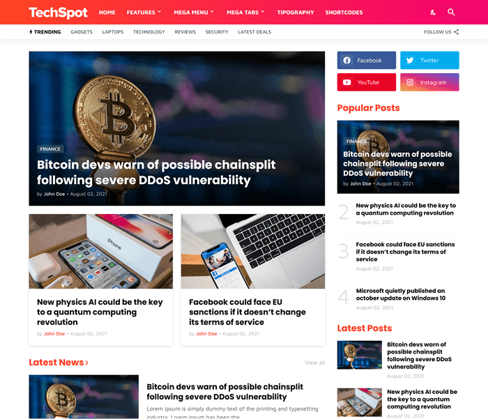 TechSpot - Responsive Blog & Magazine Blogger Template