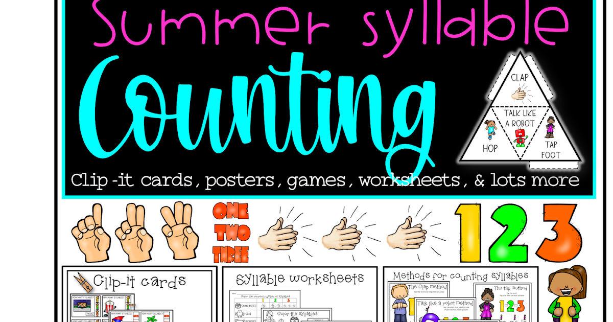 Simply Delightful in 2nd grade: Summer counting syllables clip cards ...