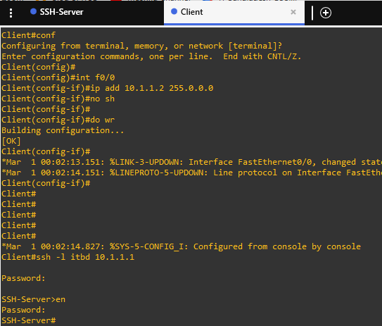 SSH Server Configuration in Cisco Router