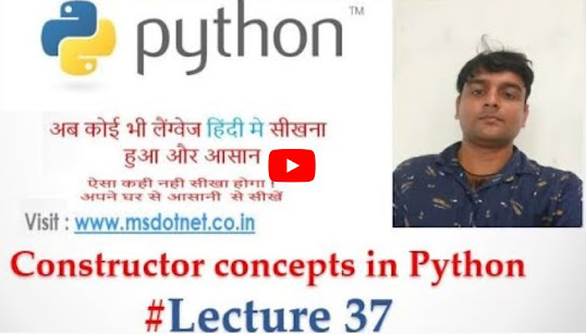 Constructor concepts in python with examples | MY.NET Tutorials