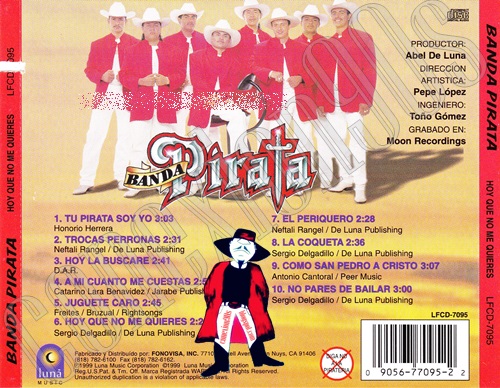 conexion90s: BANDA PIRATA - hoy que no me quieres