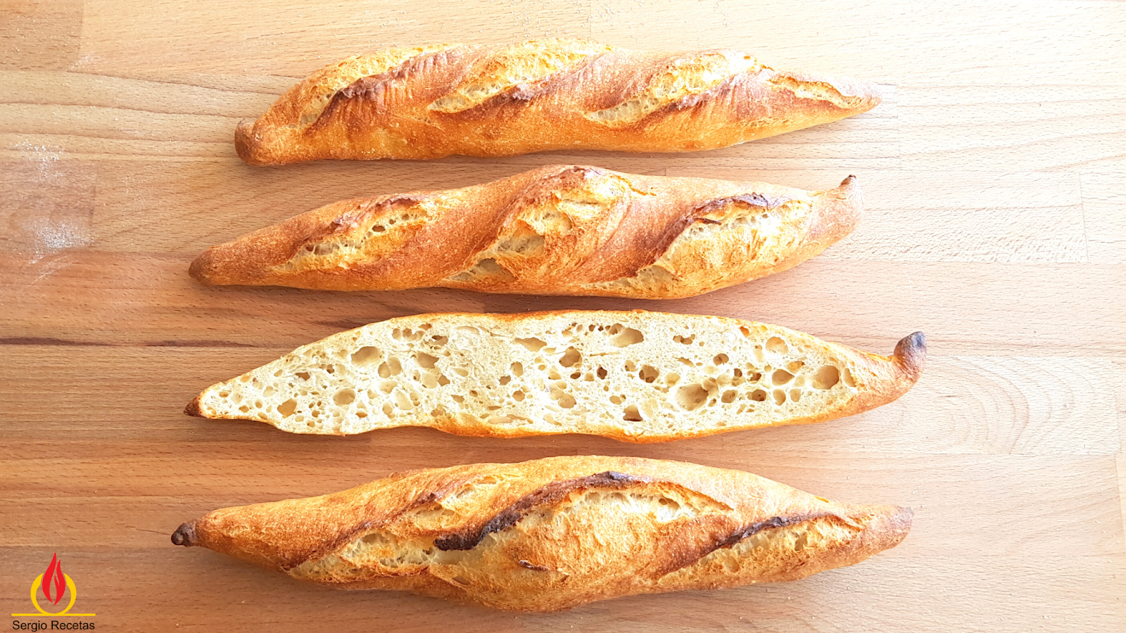 BAGUETTES o pan francés (barras de pan) muy fáciles y con MASA MADRE