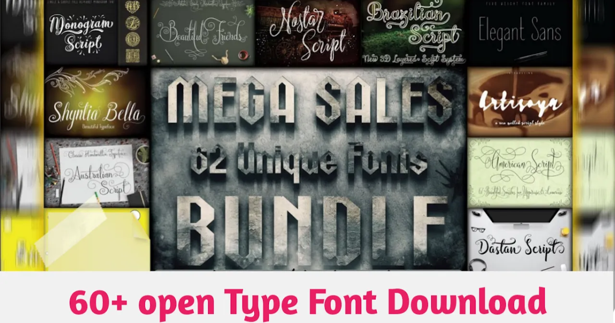 60 English Font Bundle Open Fonts Free Download - Kumaran Network
