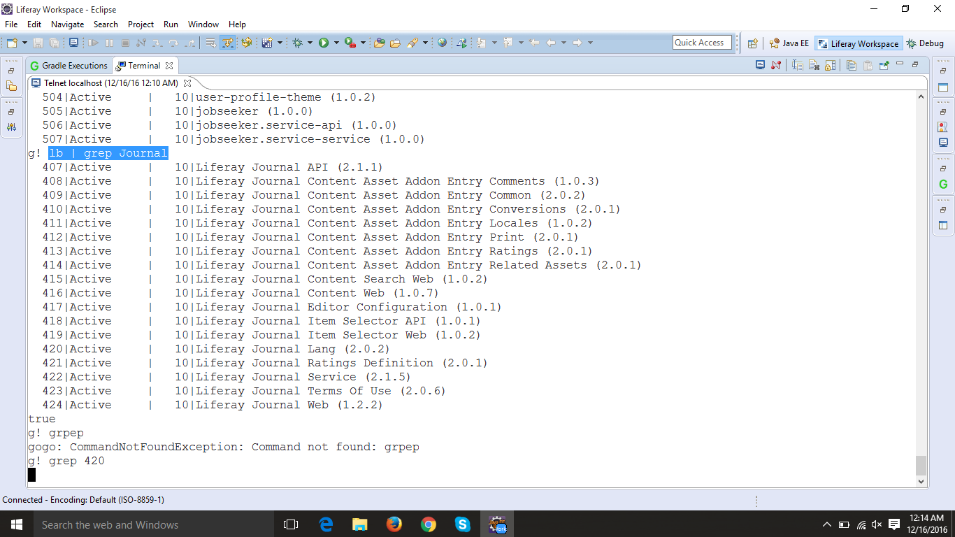 Java and Liferay: Access Gogo Shell in Liferay 7