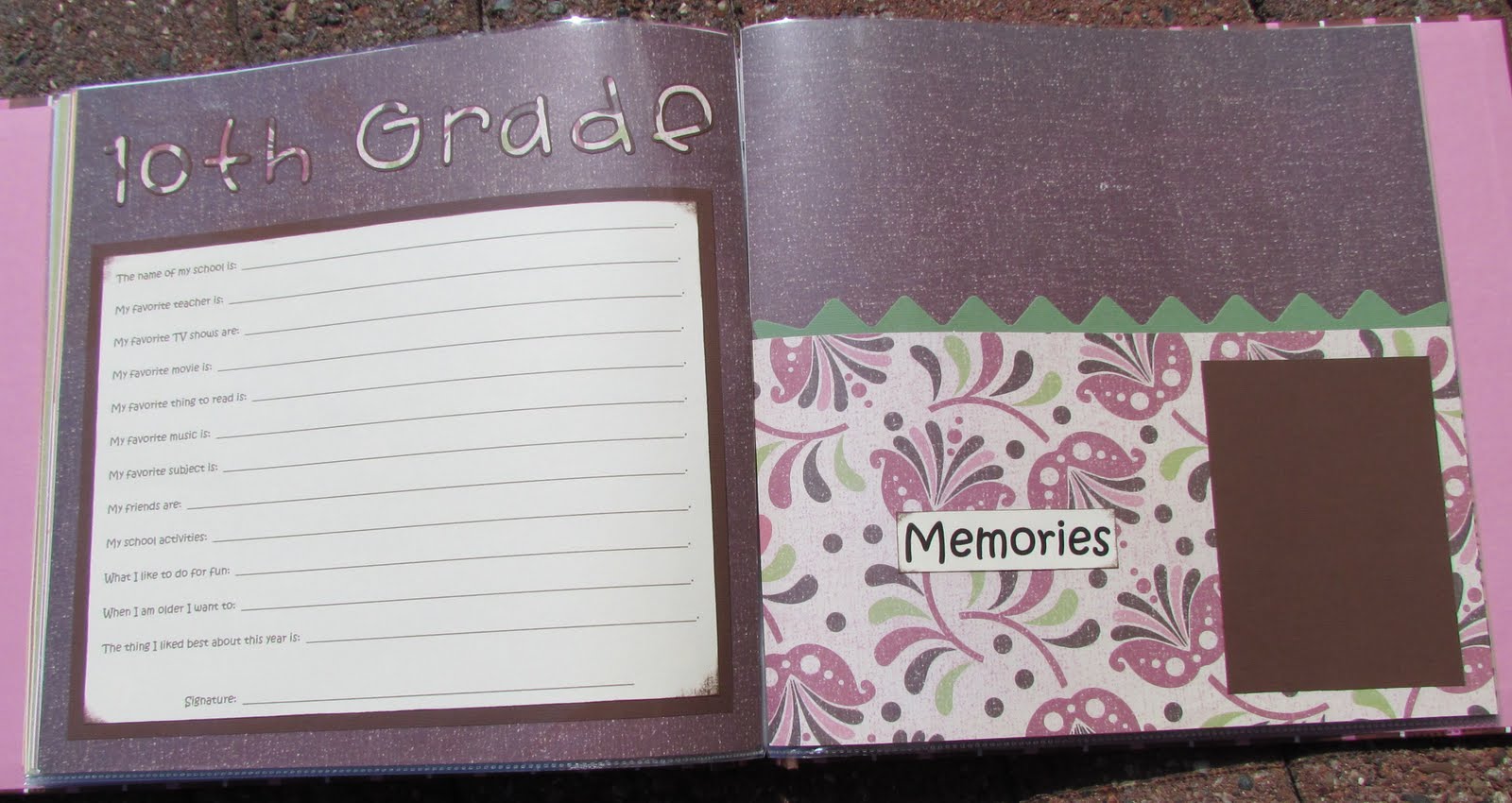 Timesaving Designs: PK-12th grade 12x12 School Memory Album