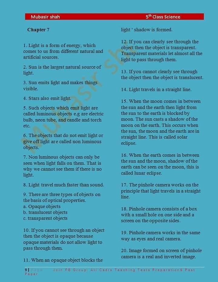 KNOWLEDGE FOR ALL: CLASS FIVE 5 SCIENCE SHORT QUESTION ANSWERS