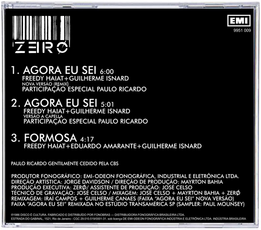 vinilcdbrasil: CD Zero 1987 - Agora Eu Sei (EP)