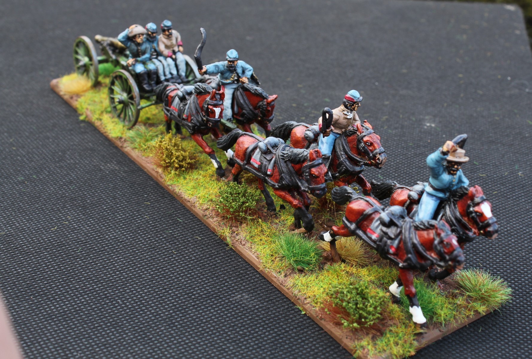 Ray Haskins Figure Painting.: 28MM ACW Confederate Horse Drawn gun.