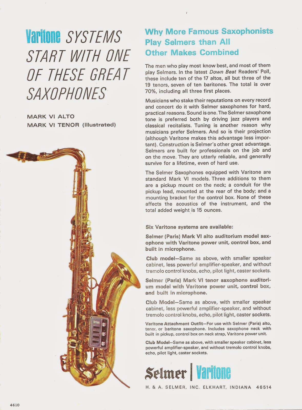 Archives Musique, Facteurs, Marchands, Luthiers.: Le VARITONE de SELMER ...