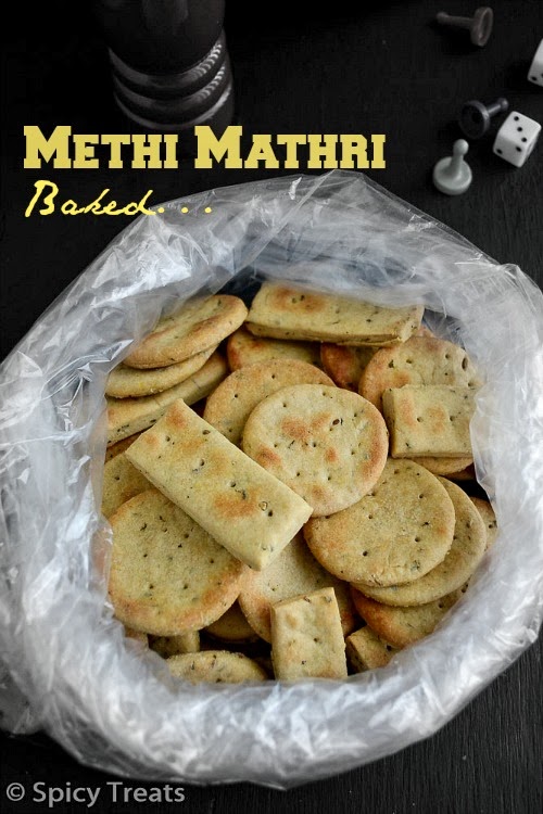 Spicy Treats: Baked Mathri / Baked Methi Mathri / Methi Ki Mathri