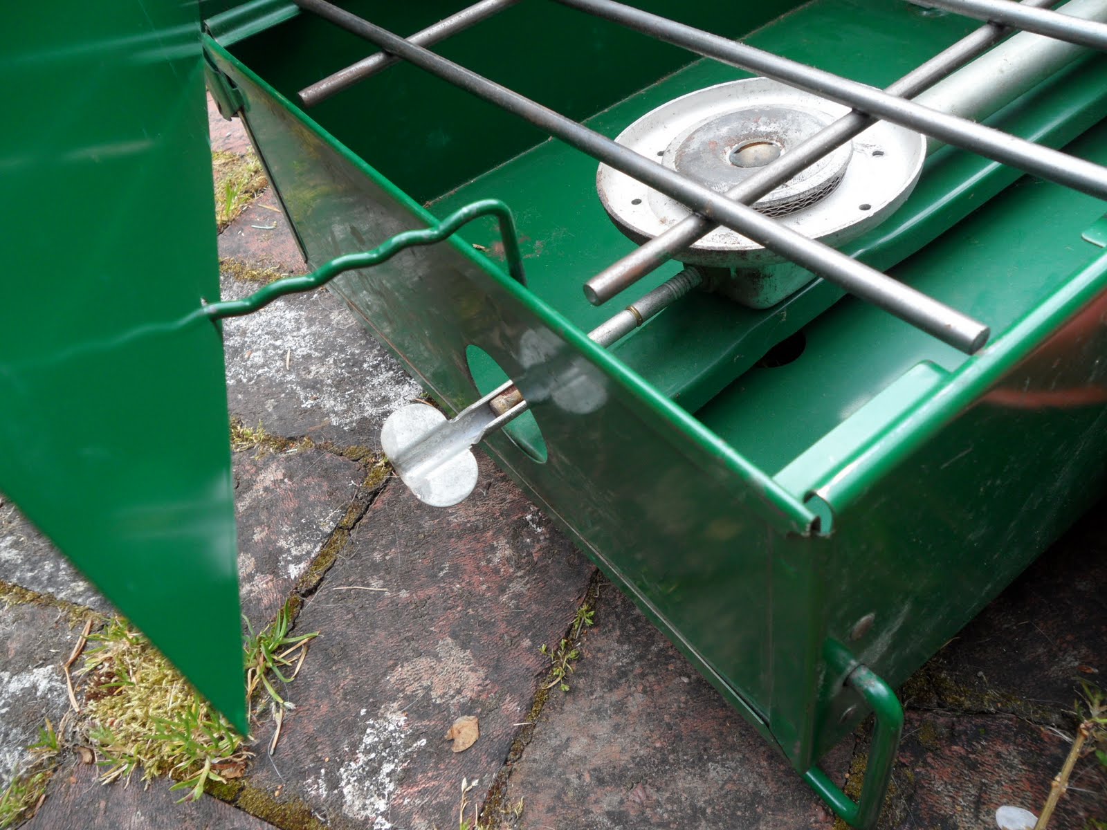 Four Bees: Coleman 425B Two Burner Camp Stove, Gasoline fired, circa 1950's