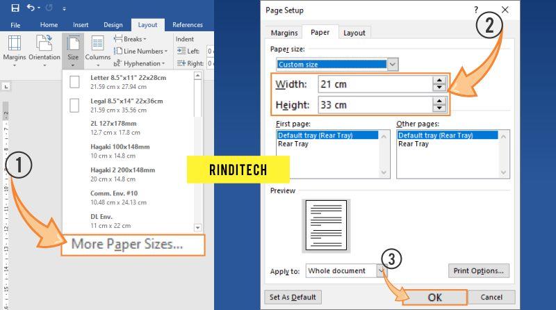 Cara Merubah Ukuran Kertas di Word Microsoft Office | Rindi Tech Cara Merubah Ukuran Kertas di Word Microsoft Office | Rindi Tech