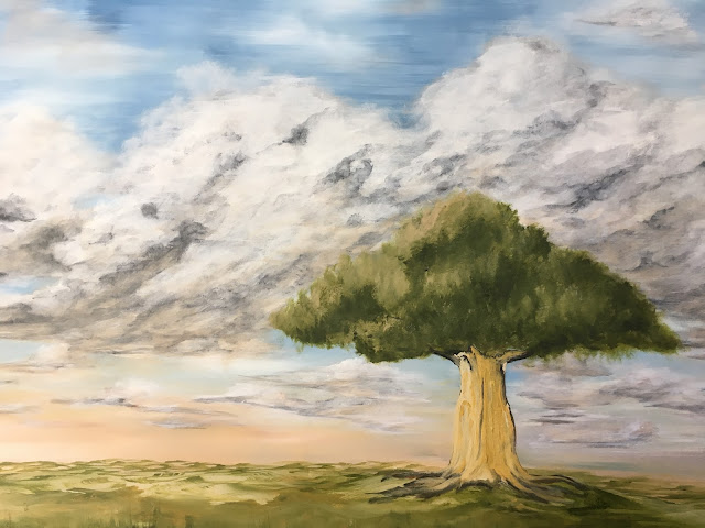 Step by Step Large format tree painting