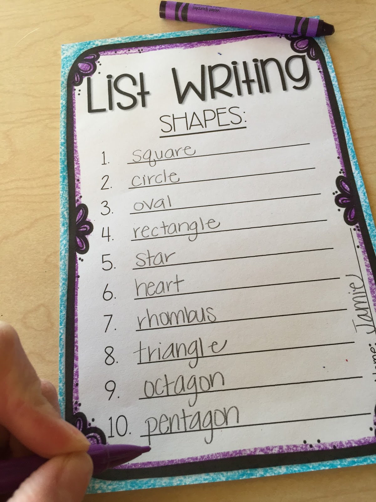 Teaching With Terhune: List Writing Prompts and Extension Activities