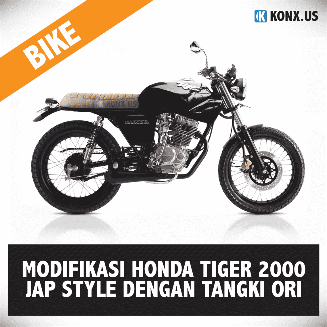 Modifikasi Honda Tiger 2000 Jap Style dengan Tangki Ori