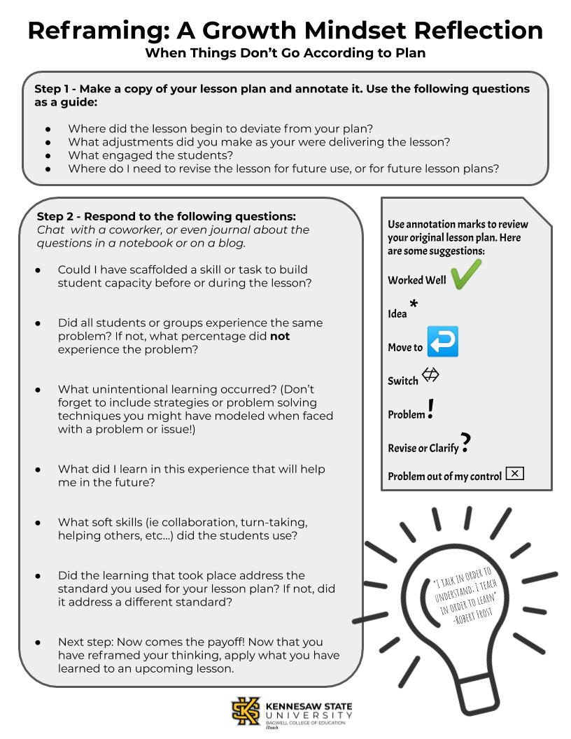 Reframing Thinking for Growth Mindset Reflection