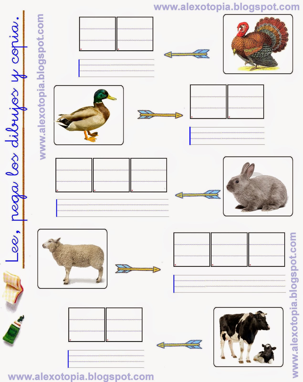 Manualidades y creatividad: Silabas animales granja