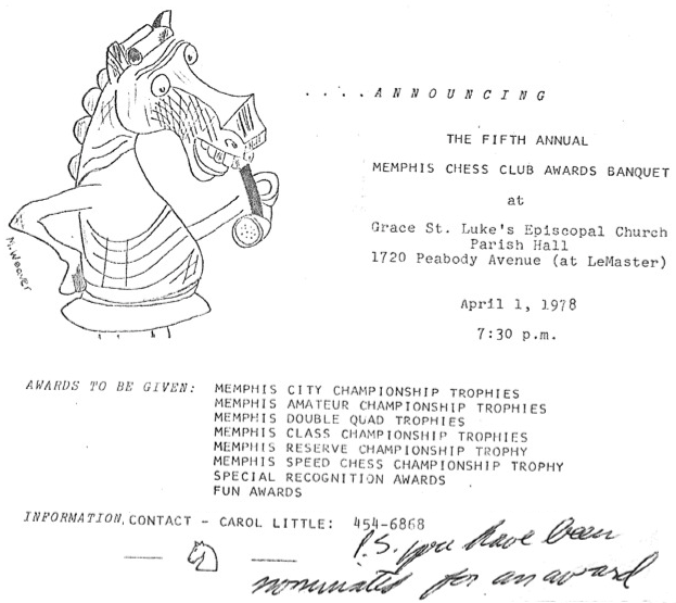 Memphis Chess History: Zugzwanged in Public or The Annual Chess Banquet