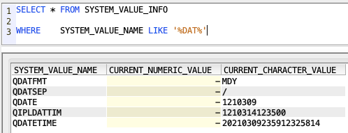 Retrieve System Values from SQL - IBM i