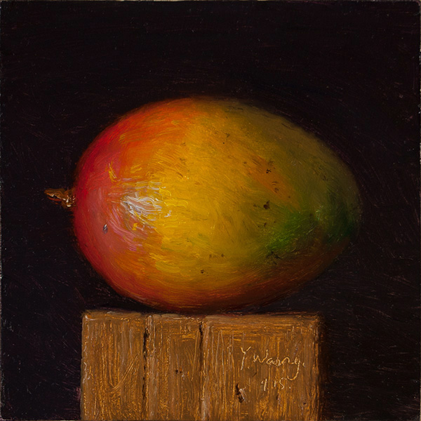 Wang Fine Art: a mango still life painting a day