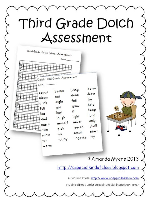 Freebielicious: Free Dolch Word List Assessments