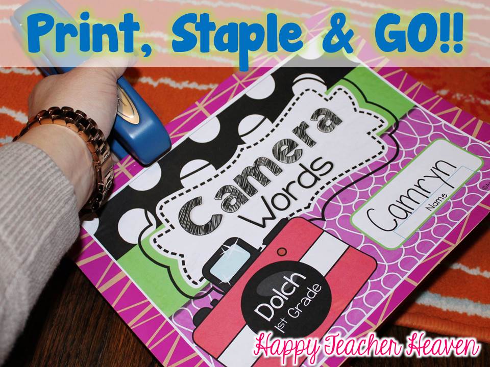 Happy Teacher Heaven: Camera Words Sight Word Folder System