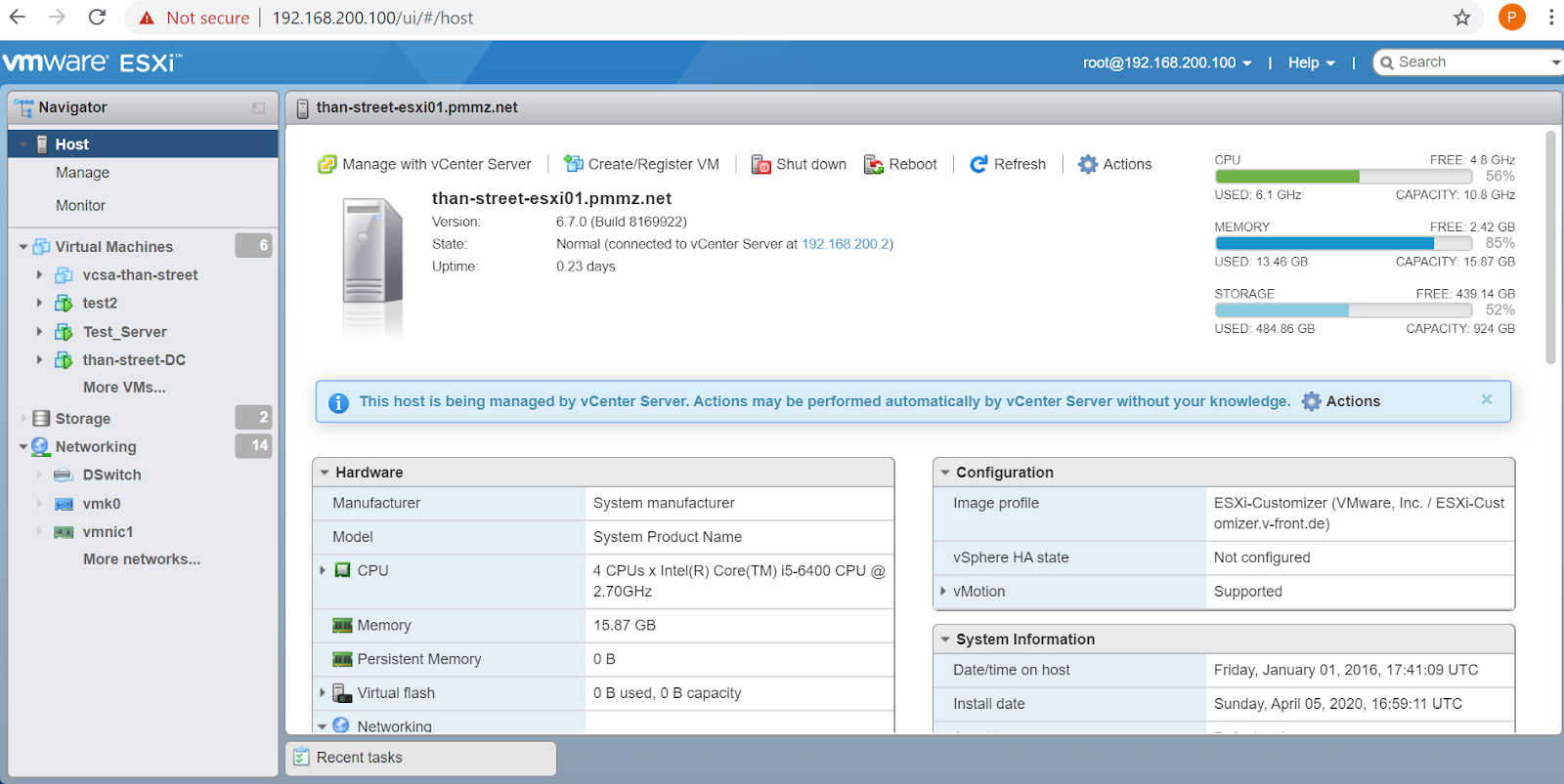 Information Technology Knowledge Sharing : Managing ESXI Host with ...