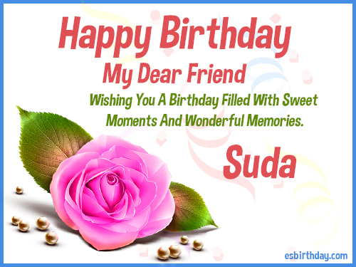 Wish Happy Birthday GIFs with Name Suda