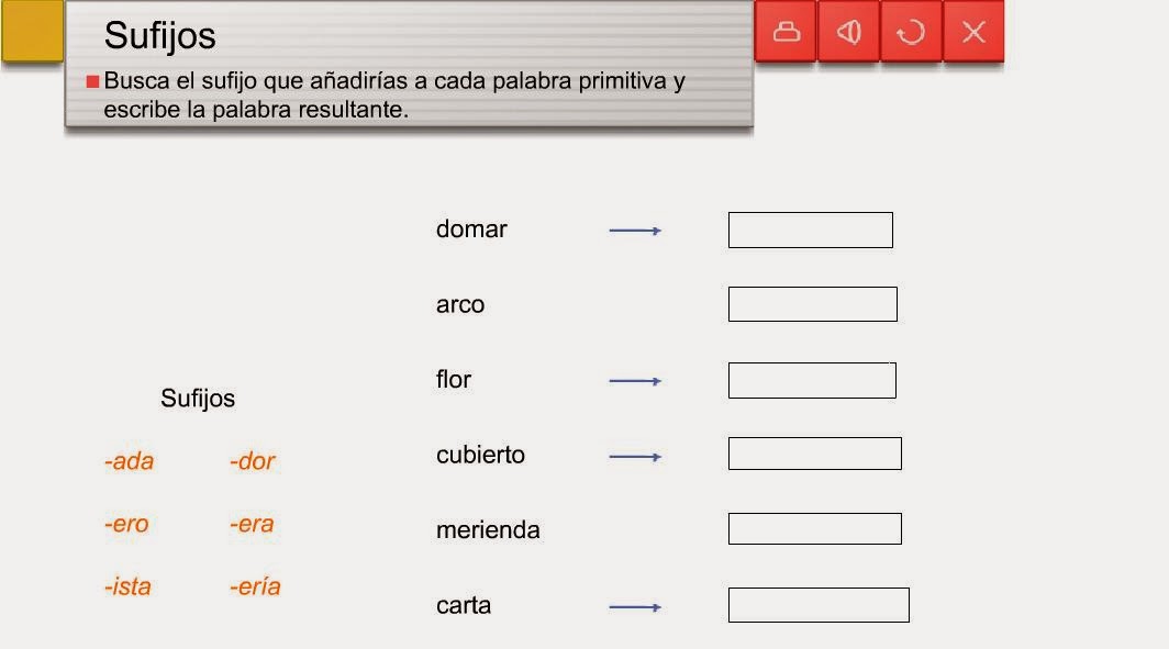 O baúl de cuarto: LOS SUFIJOS -ERO, -ISTA, -DOR