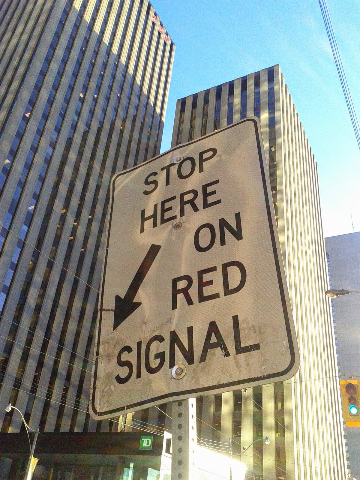 Toronto things: Stock photo: Stop here on red signal sign