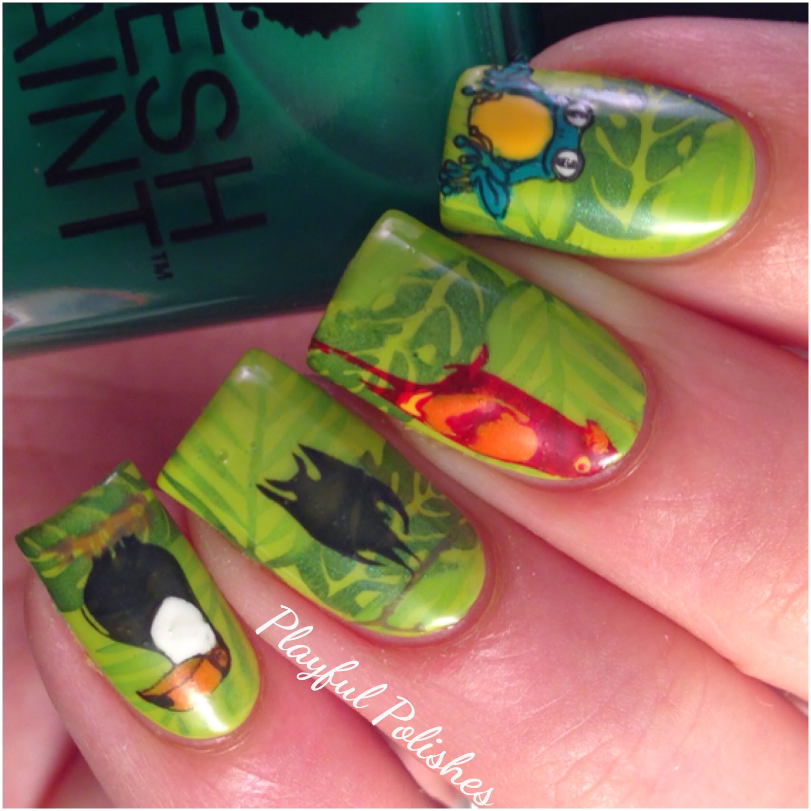 Playful Polishes: JUNGLE/SAFARI NAILS USING WINSTONIA STORE STAMPING ...