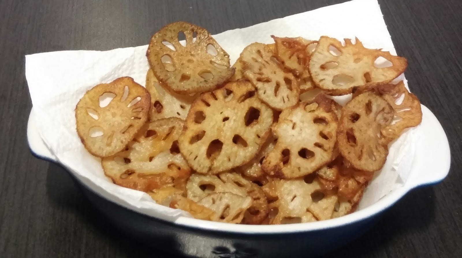 Kalakal Kaimanam: Lotus Root Fries / Renkon chips ( தாமரை தண்டு வறுவல் )