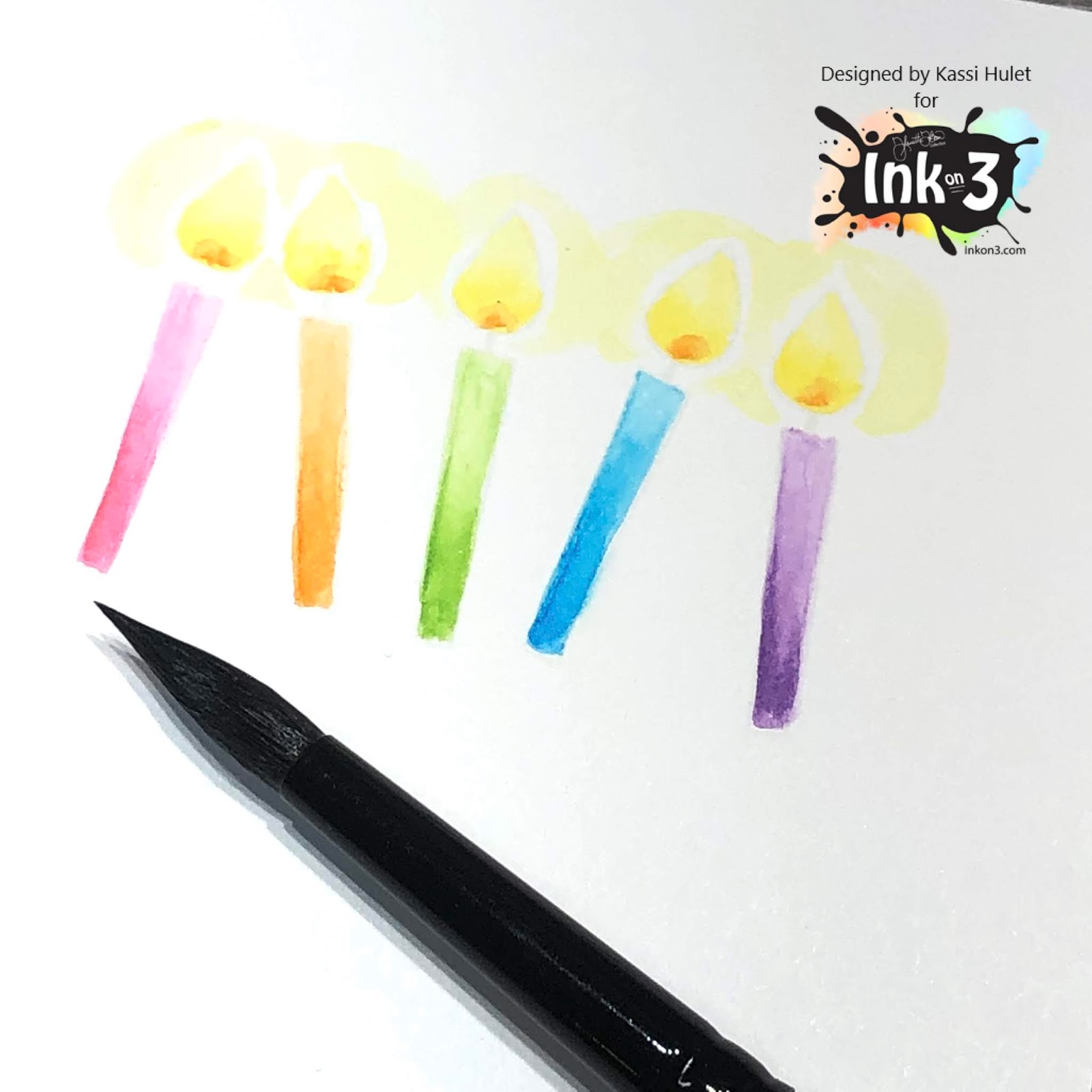 Inkon3: Birthday Candles with Atelier inks