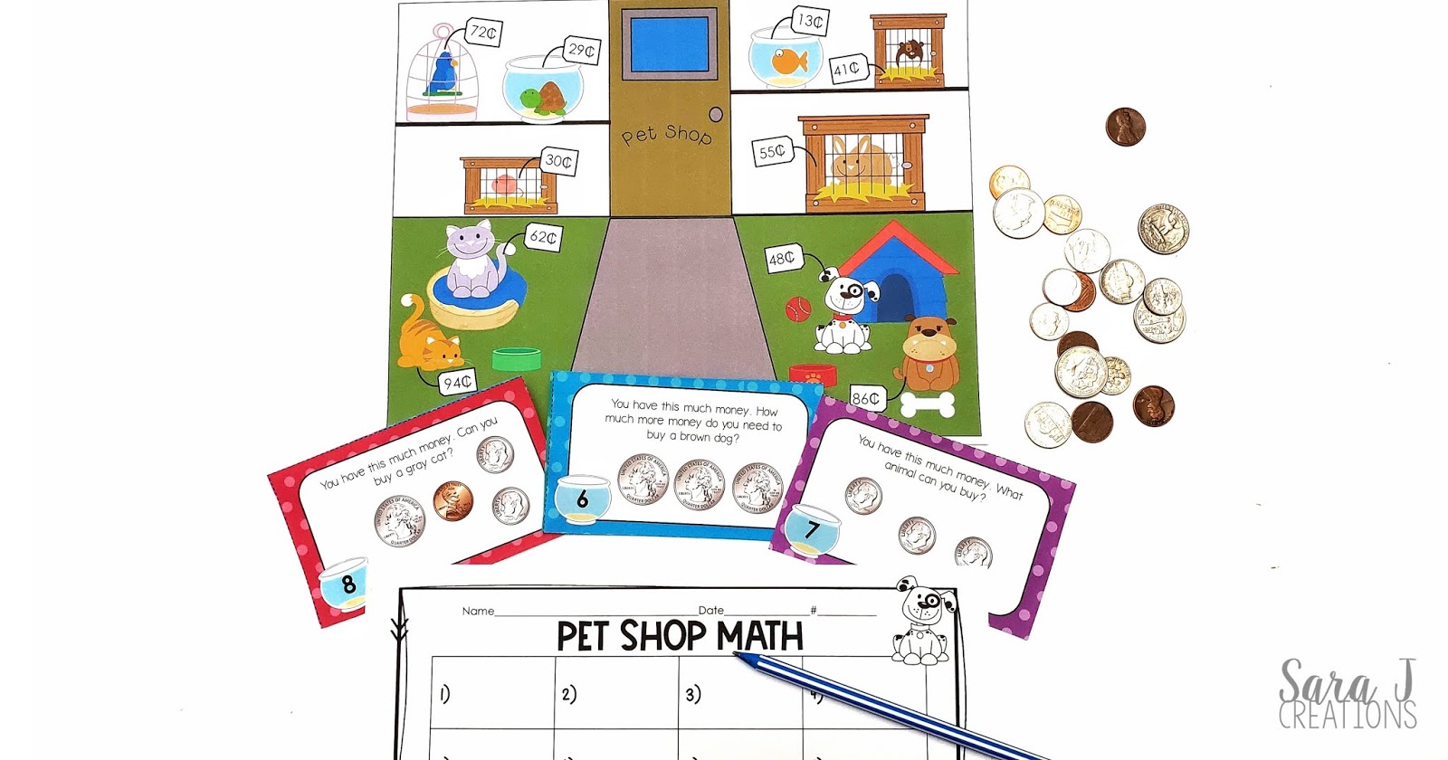 Counting Coins Money Activities | Sara J Creations