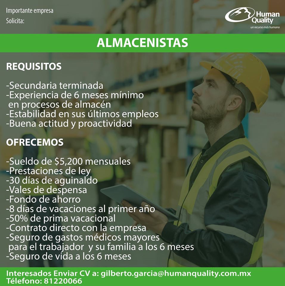 Empleos Monterrey: ALMACENISTAS