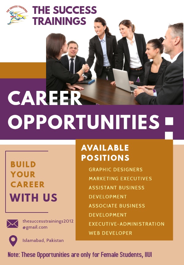 Job Opportunity for IIUI Female Students - IIUI Alumni Office