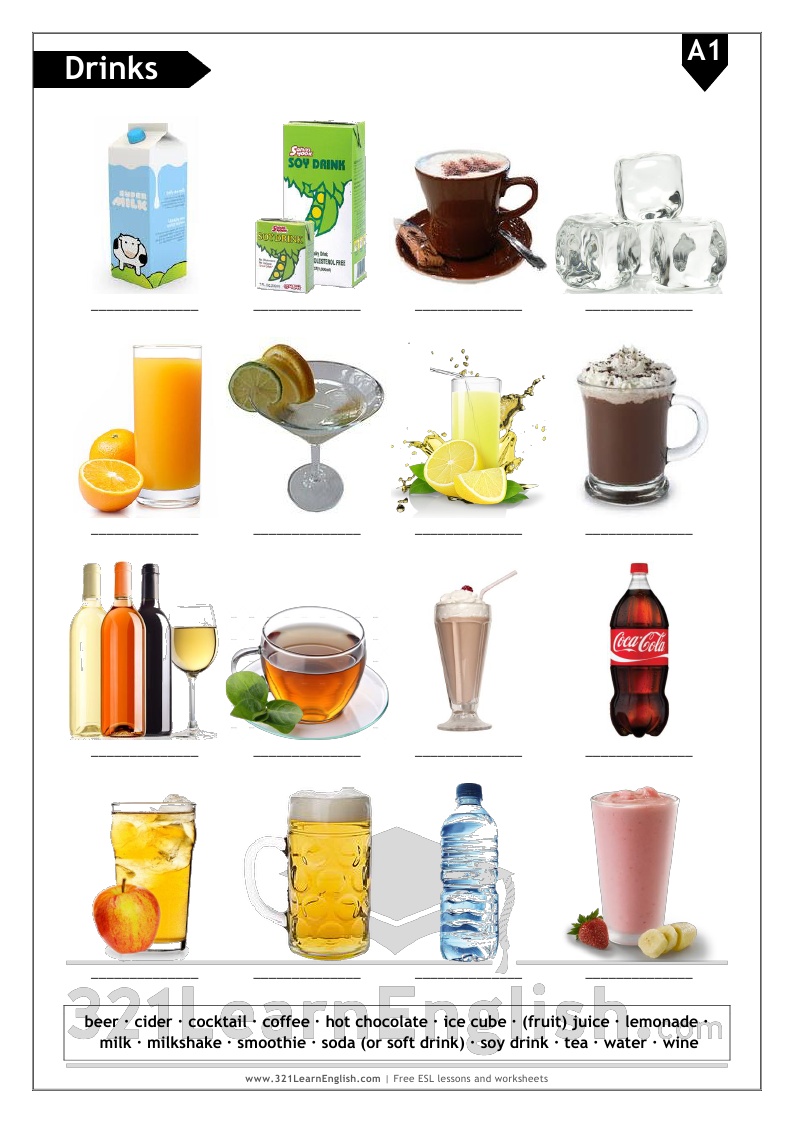 321 Learn English ESL Vocabulary Drinks Beverages basic 321-learn-english-esl-vocabulary-drinks-beverages-basic