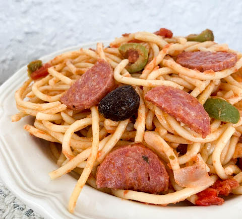 Spaghetti and Salami, Dominican-style – Coconut & Lime