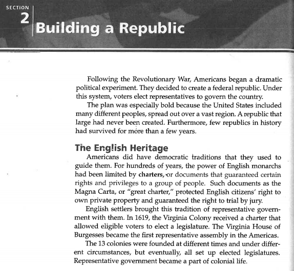 Mrs. Rashid's 8th Grade US History: Review: Section 2