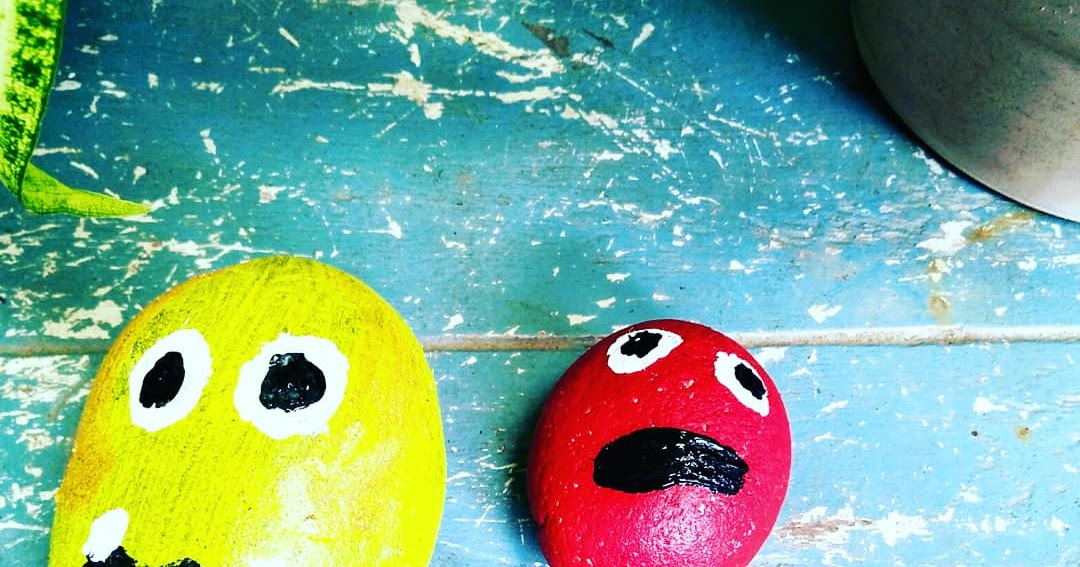 Easy stone painting for kids