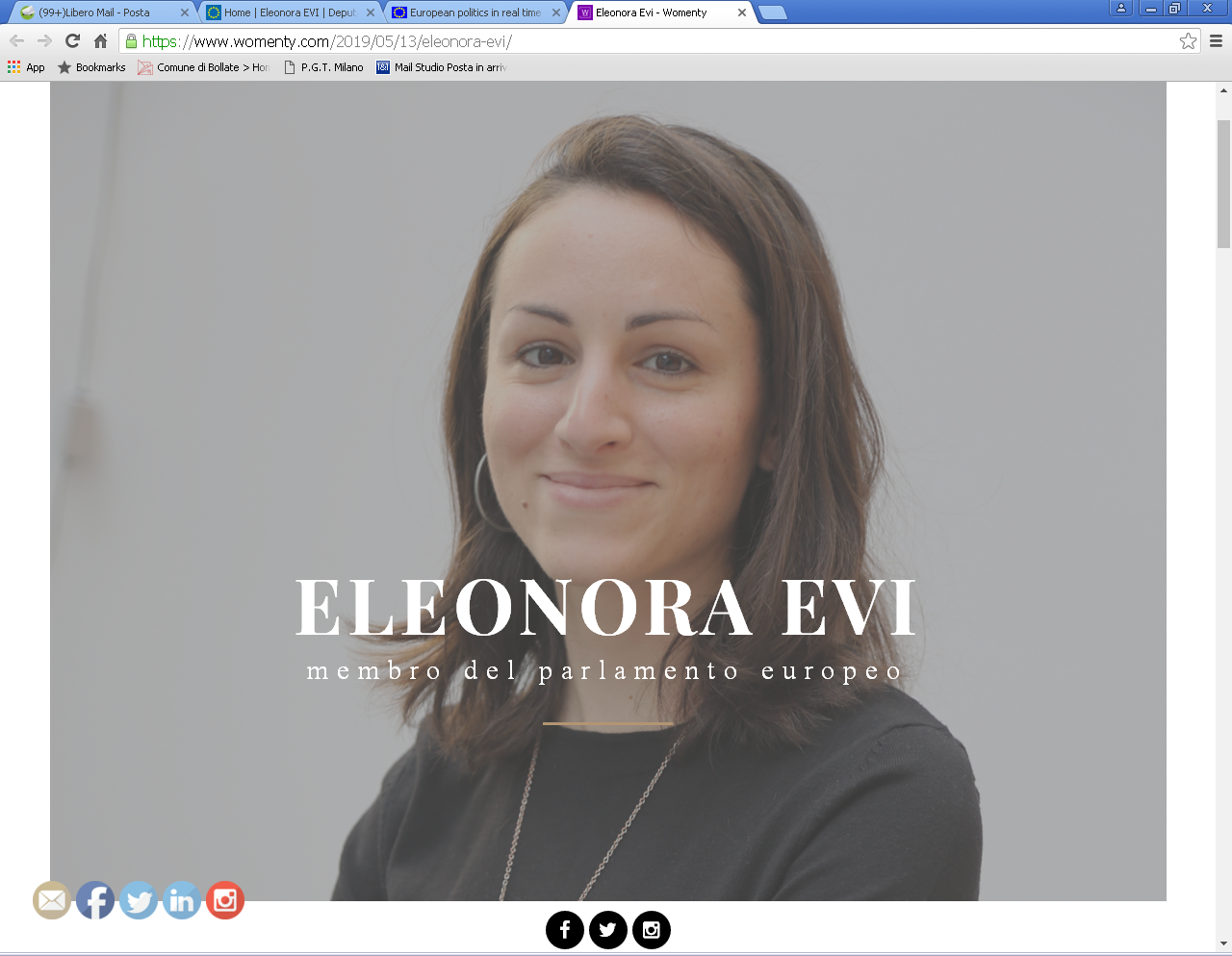 Eleonora Evi ad Arese il 17 maggio