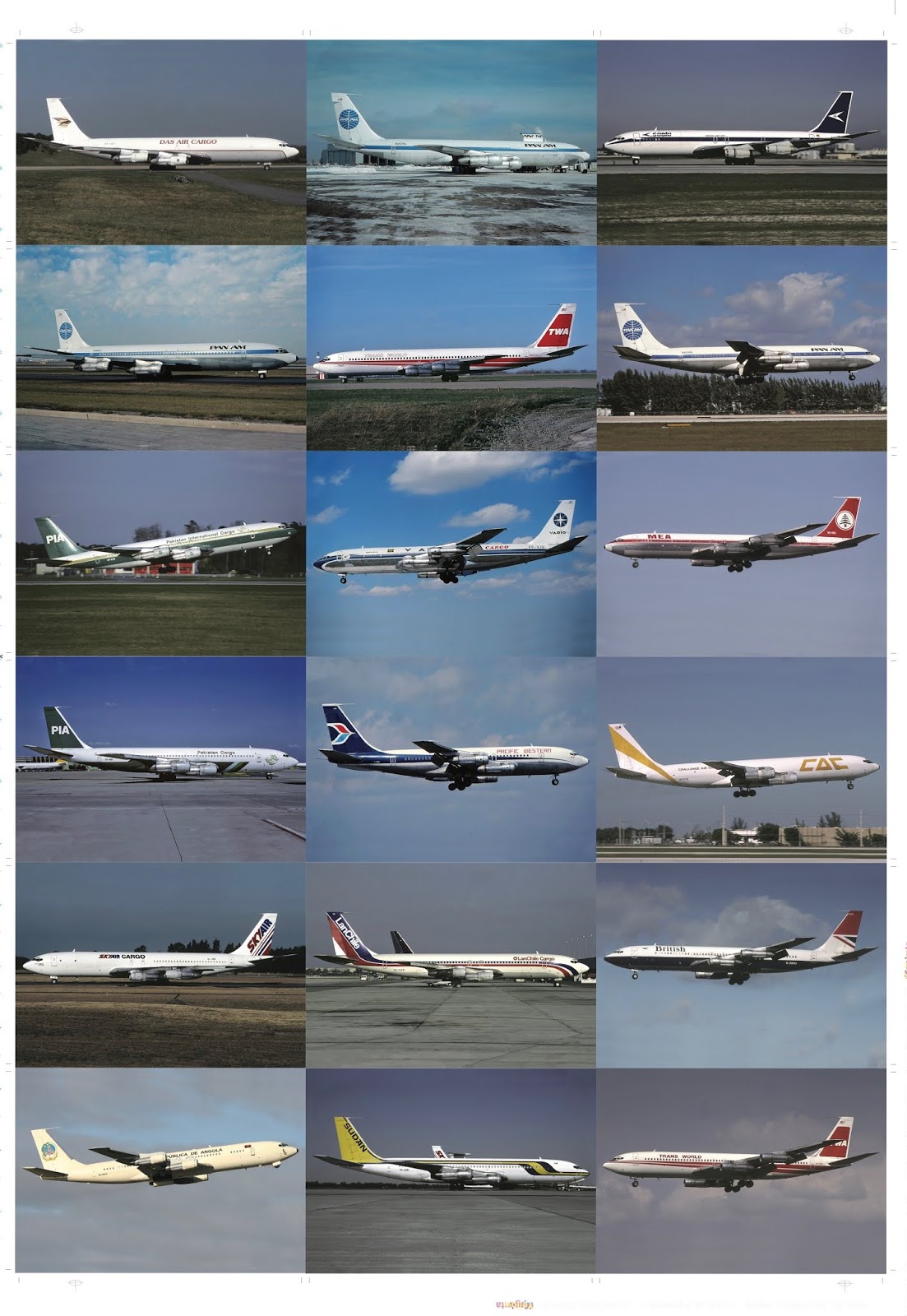 FLYING PHOTOS POSTCARDS: BOEING B707