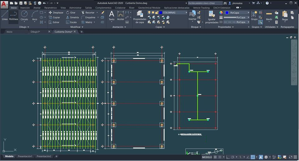 Download Free Autocad Plan of a Metal frame construction - FantasticEng