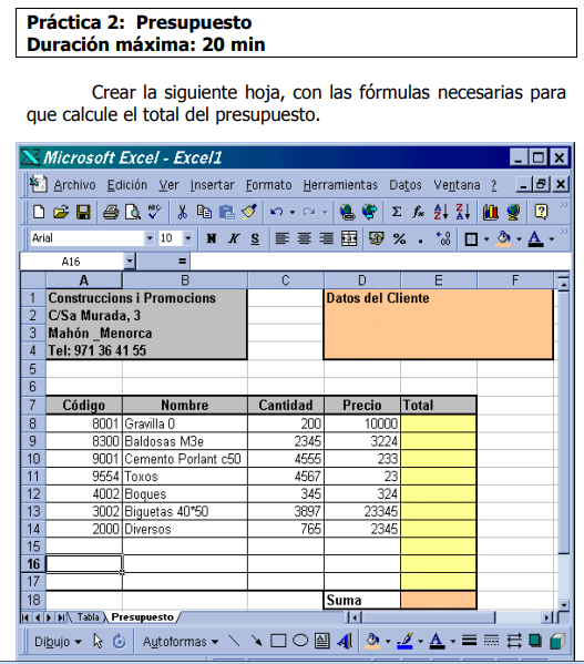 Formulas básicas de excel