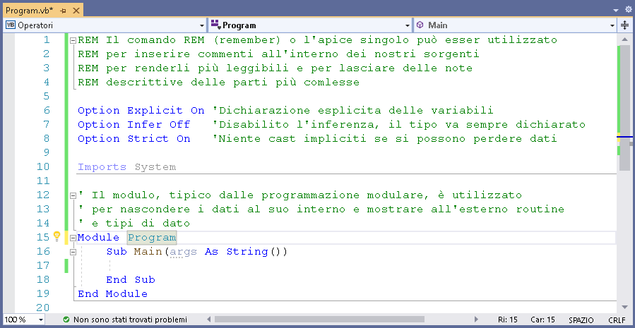 Lavori e Lavoretti: Operatori aritmetici di Visual Basic e commenti