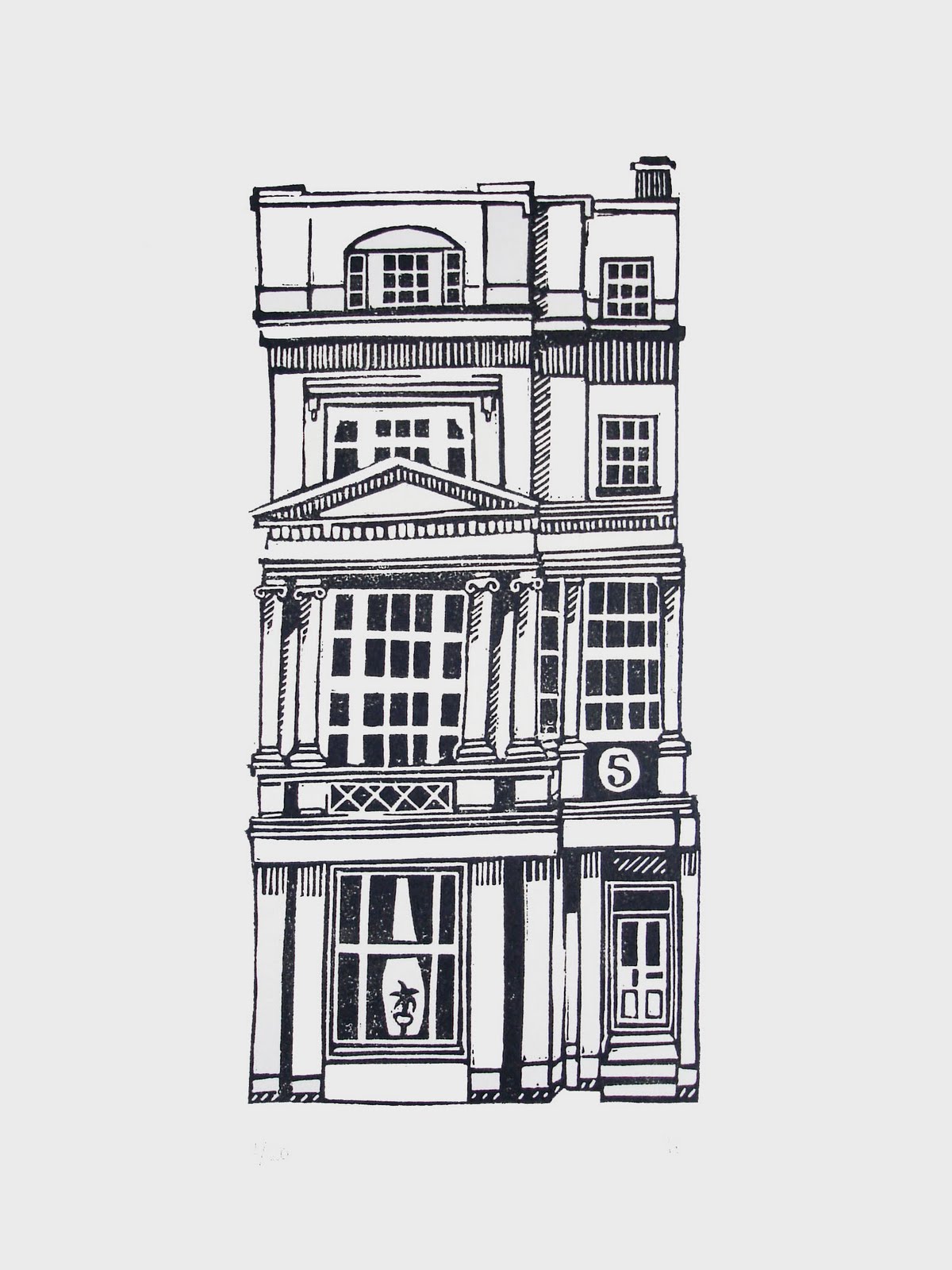 Jeff Josephine Designs News: Linocut Houses 1 - 5