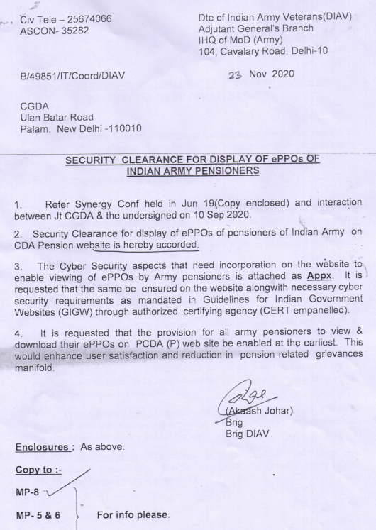 DOWNLOADING FACILITY FOR ARMY PPO TO BE INCORPORATED IN PCDA SITE SOON ...