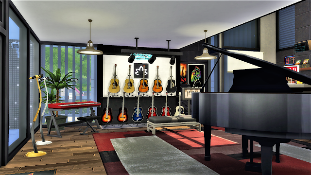 sim house design workshop: Sims 4 Music Store Rockers ----- 摇滚音乐店 (NO CC)
